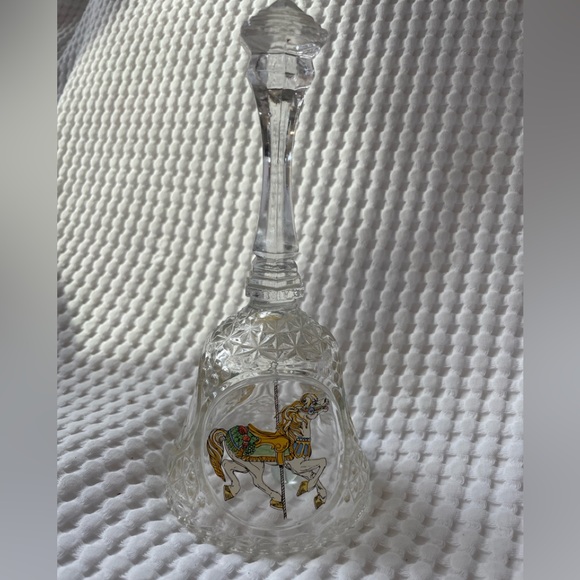 Accents | Vintage Lead Crystal Etched Carousel Horse Bell | Poshmark
